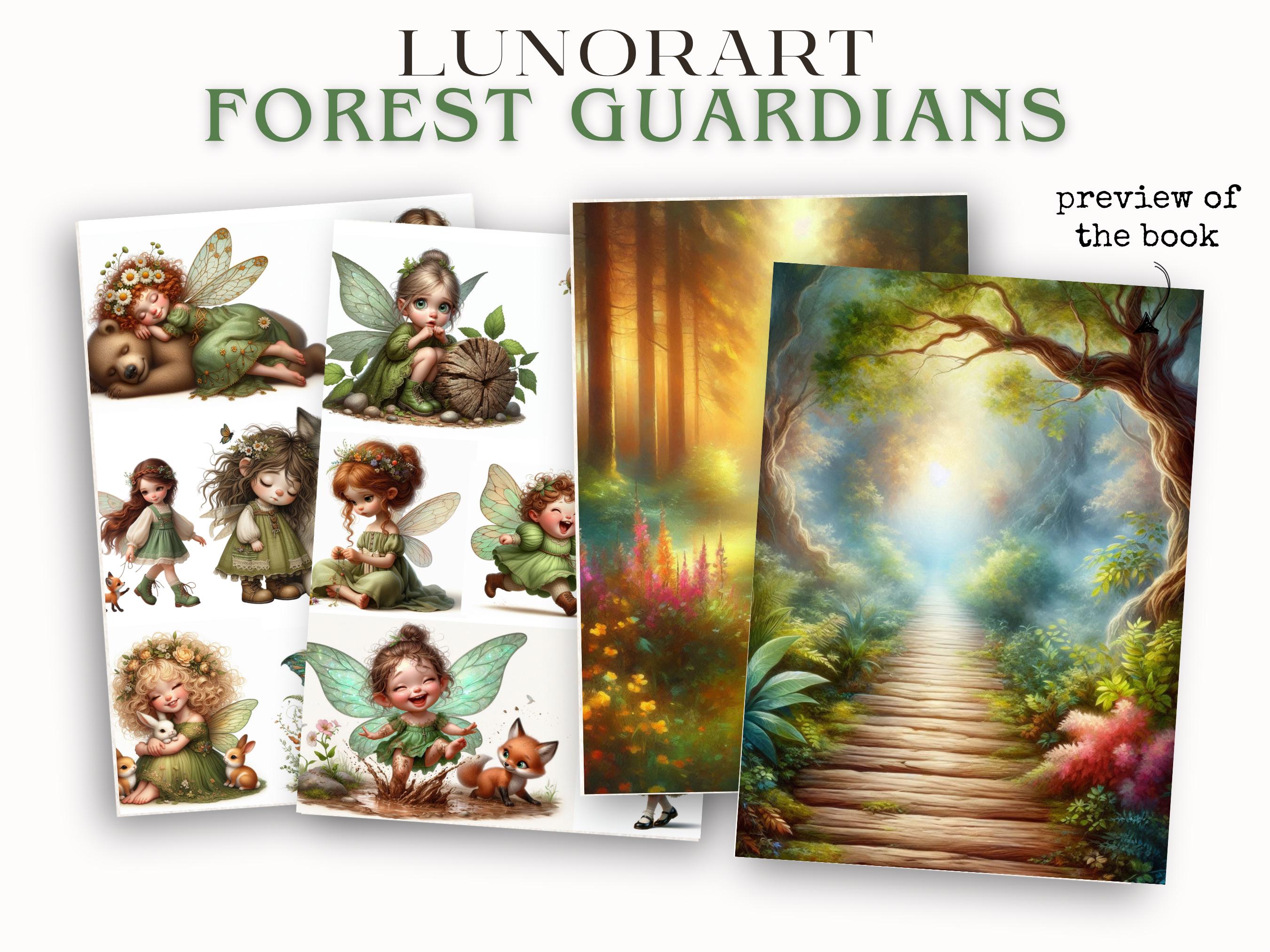Woodland Fairy Cut and Collage Book JPG Whimsical Forest Fairies With ...