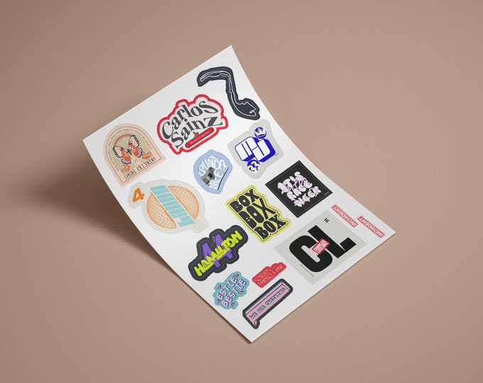 Formula 1 Sticker Pack - Etsy
