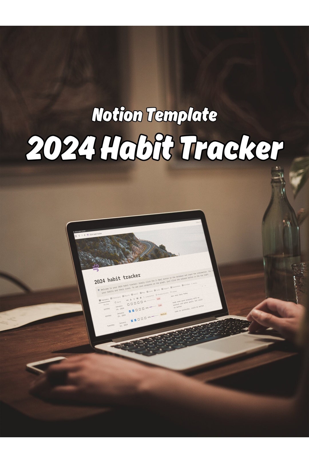 2024 Habit Tracker - Notion Template - Etsy