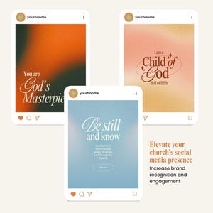 Bible Verse Instagram Templates: Church Social Media (canva, Digital ...