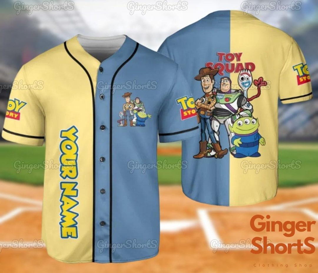 Custom Toy Story Baseball Jersey, Sheriff Woody Buzz Lightyear Jersey ...