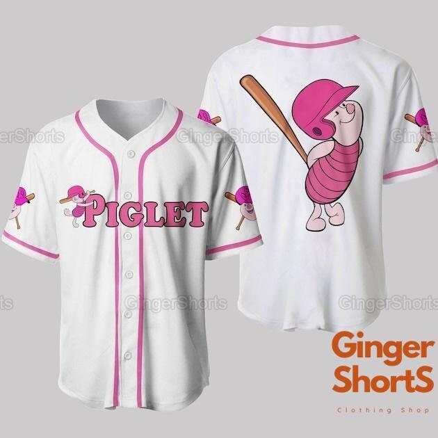 Piglet Baseball Jersey, Winnie The Pooh Piglet Baseball Jerseys sold by ...
