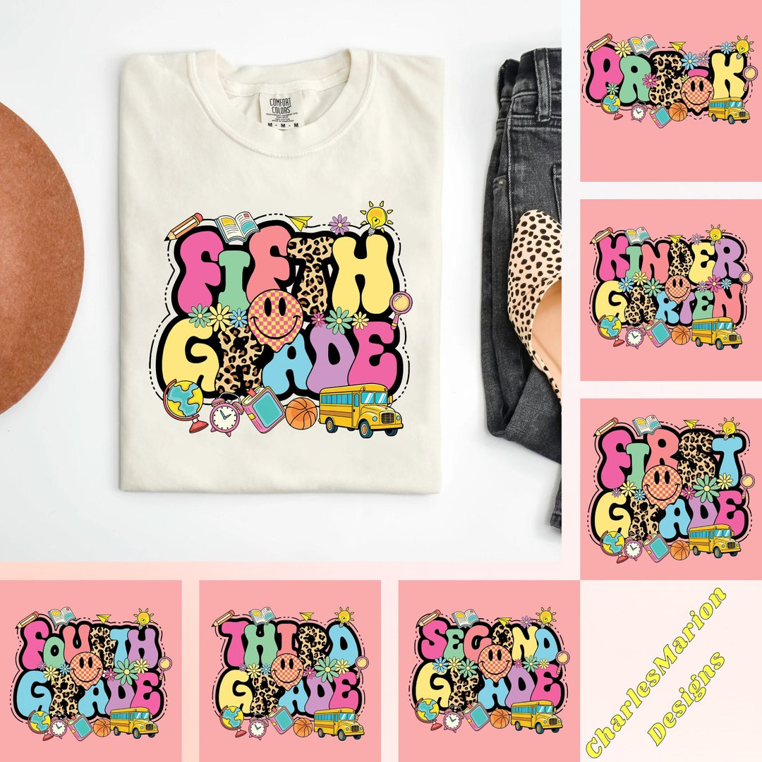 Retro Back to School Png Bundle, Teacher PNG, Kindergarten, School ...