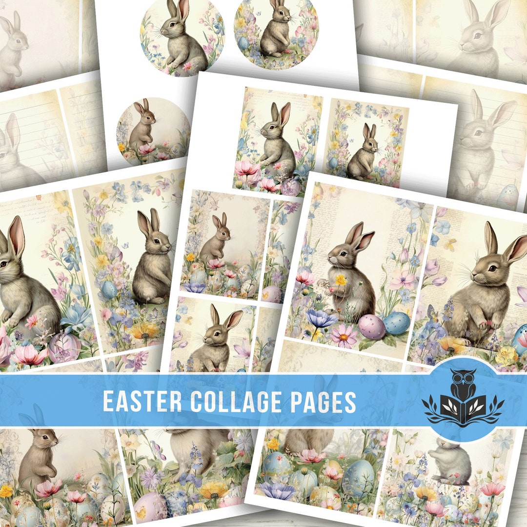Printable Easter Ephemera, ATC Cards, Junk Journal Papers, Ephemera, Junk Journal, Collage ...