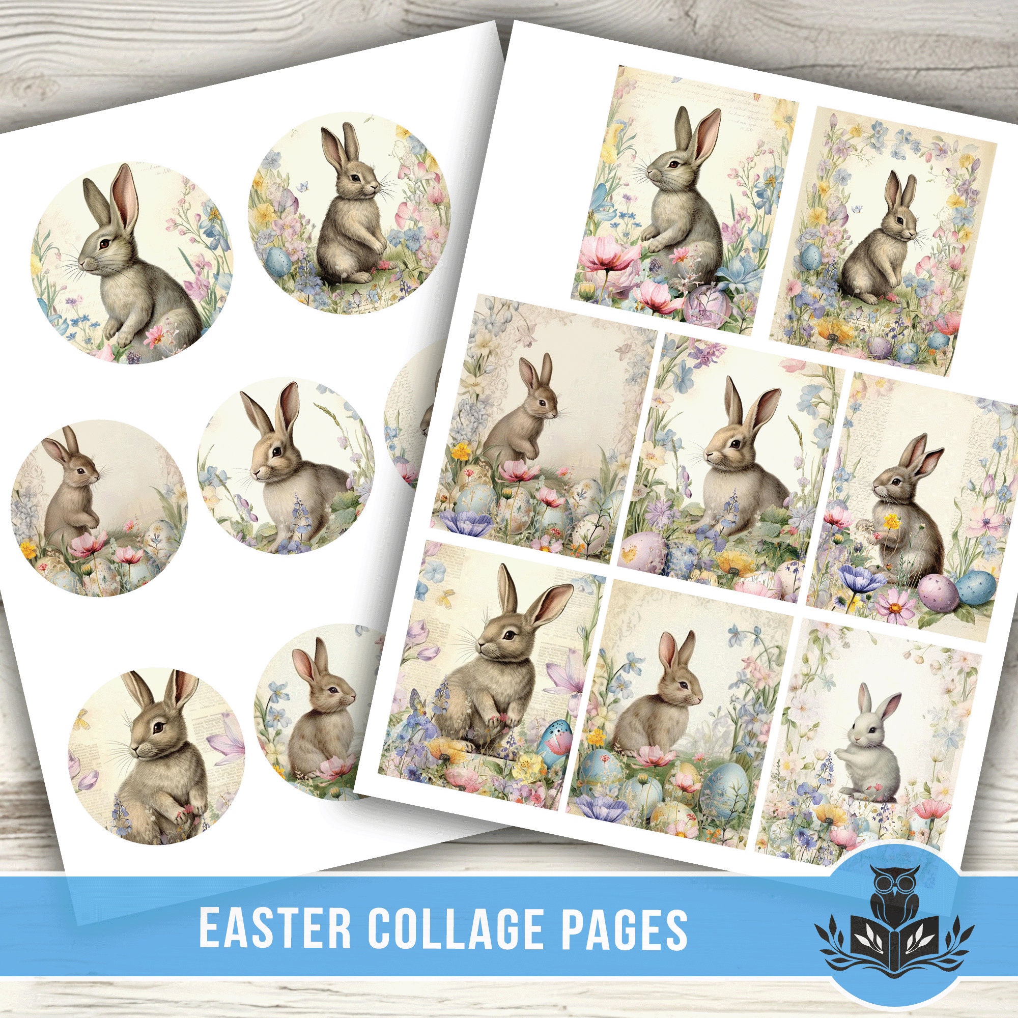 Printable Easter Ephemera, ATC Cards, Junk Journal Papers, Ephemera, Junk Journal, Collage ...