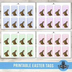 Printable Easter Bunny Gift Tags, Happy Easter Gift Tags, Easter ...