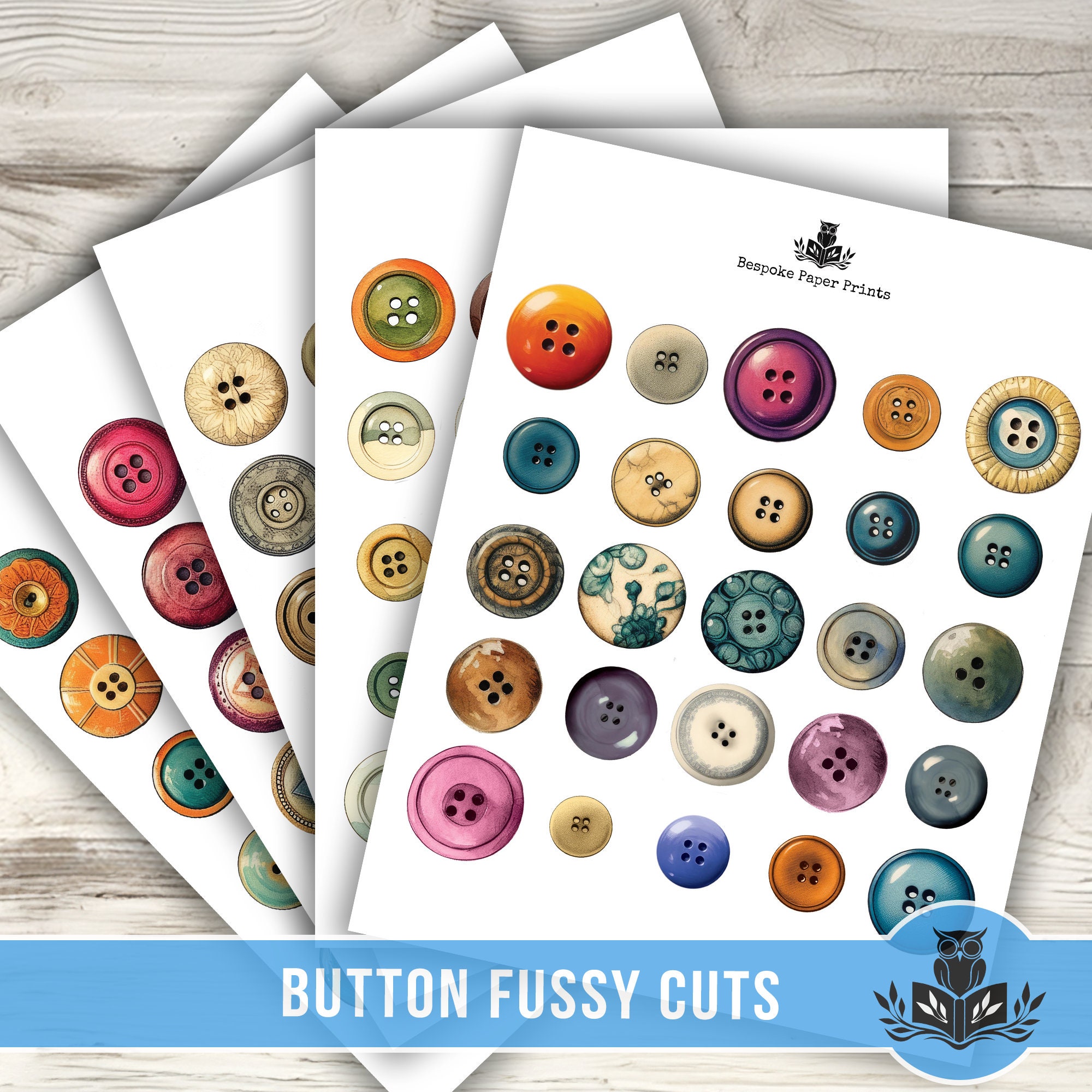 Printable Junk Journal, Fussy Cut, Buttons, Sewing, Ephemera, Clipart ...