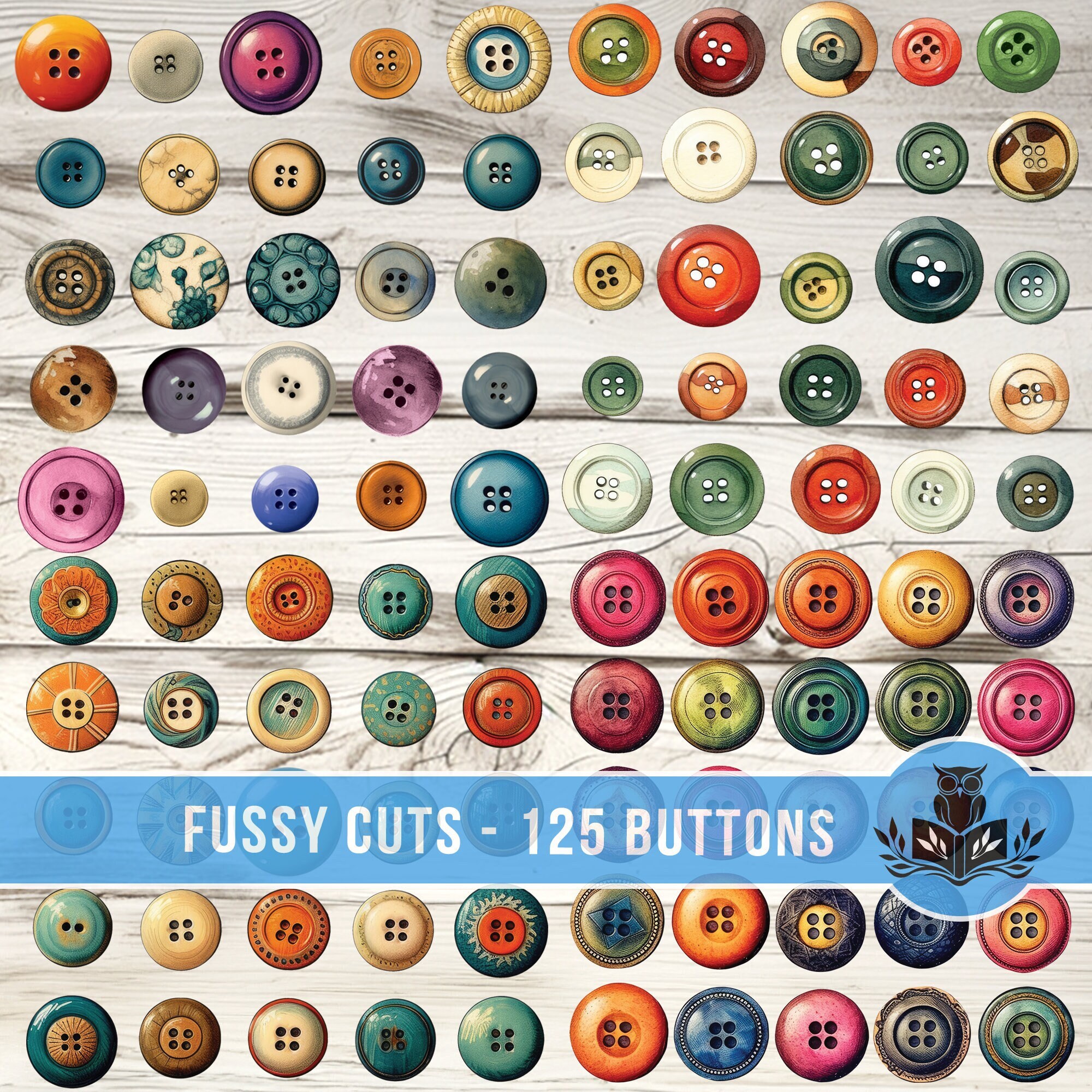 Printable Junk Journal, Fussy Cut, Buttons, Sewing, Ephemera, Clipart ...