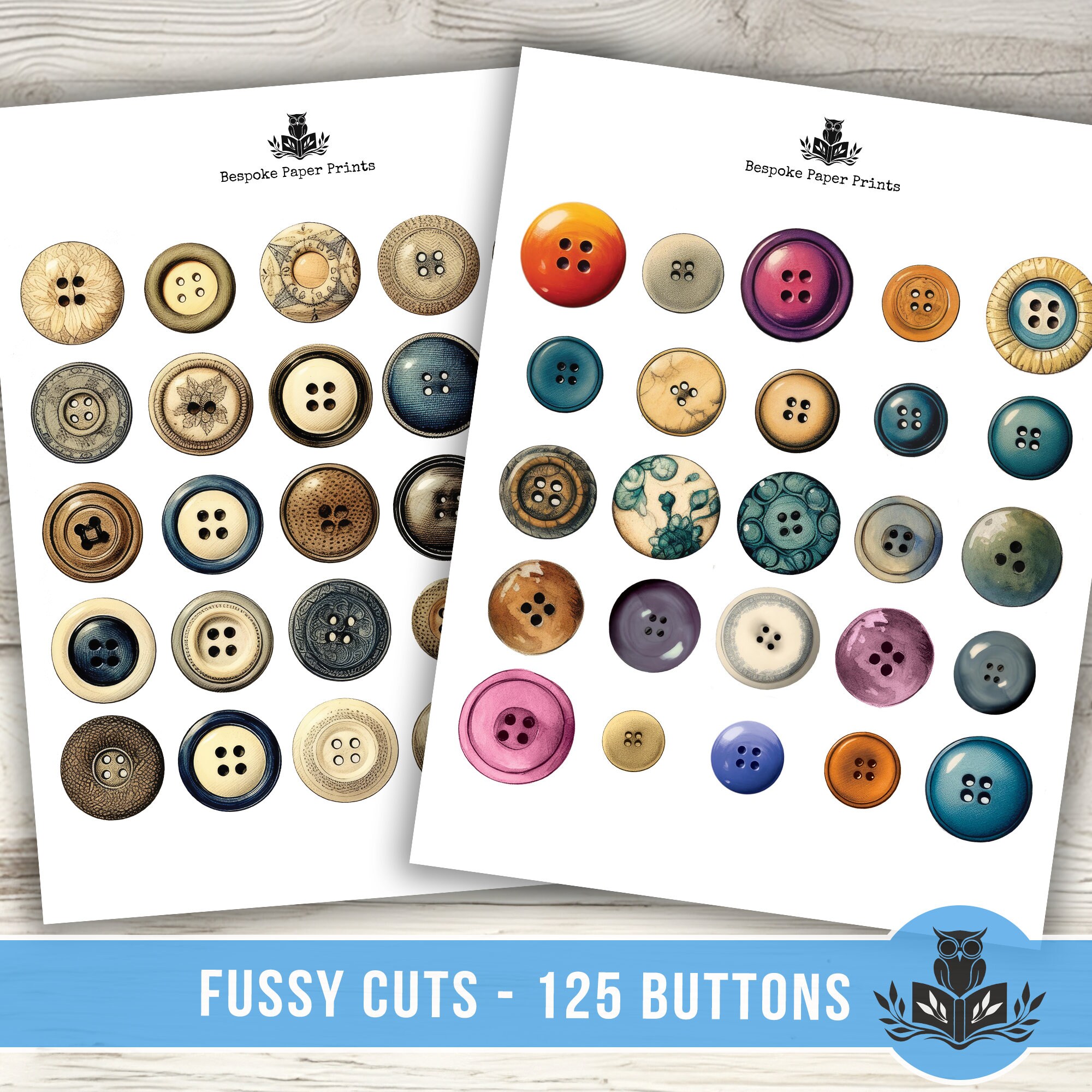 Printable Junk Journal, Fussy Cut, Buttons, Sewing, Ephemera, Clipart ...