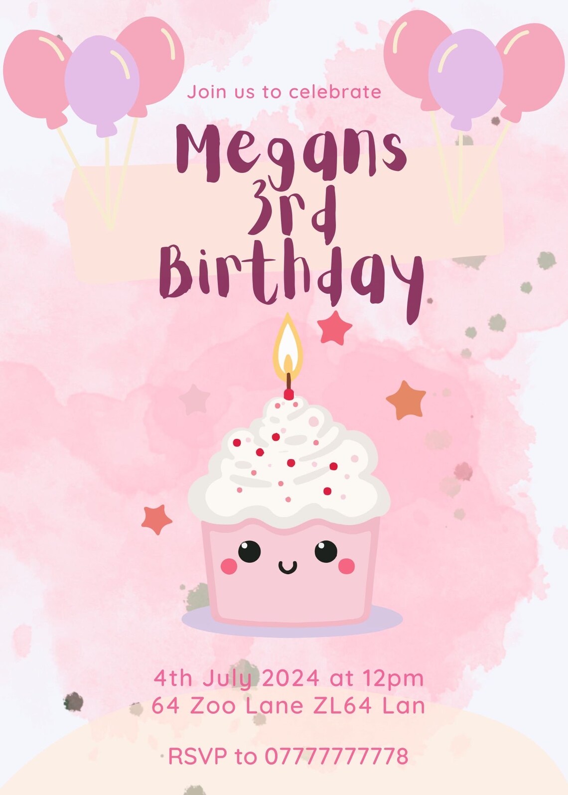Digital Printable Birthday Invitation / Birthday Invitation / Editable ...