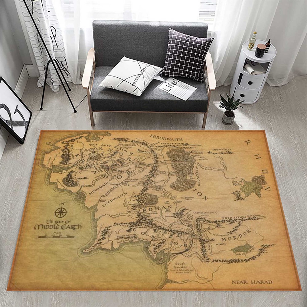 Map Rug, Middle Earth Map Rug,saloon Rug,earth Rug,modern Rug ...