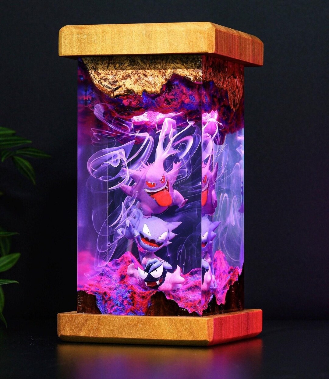 Gengar Pokémon Epoxy Lamp, Custom Resin Diorama Table Lamp for Back to ...