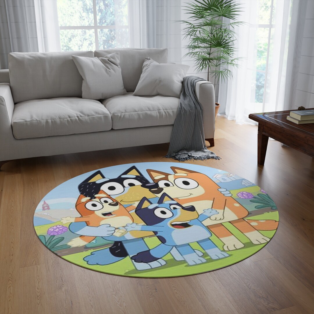 Bluey Kids Round Rug - Etsy