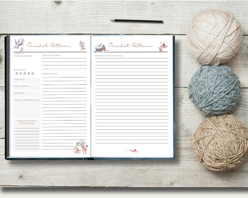 Printable Crochet Pattern Planner Template, Crochet Pattern Template ...
