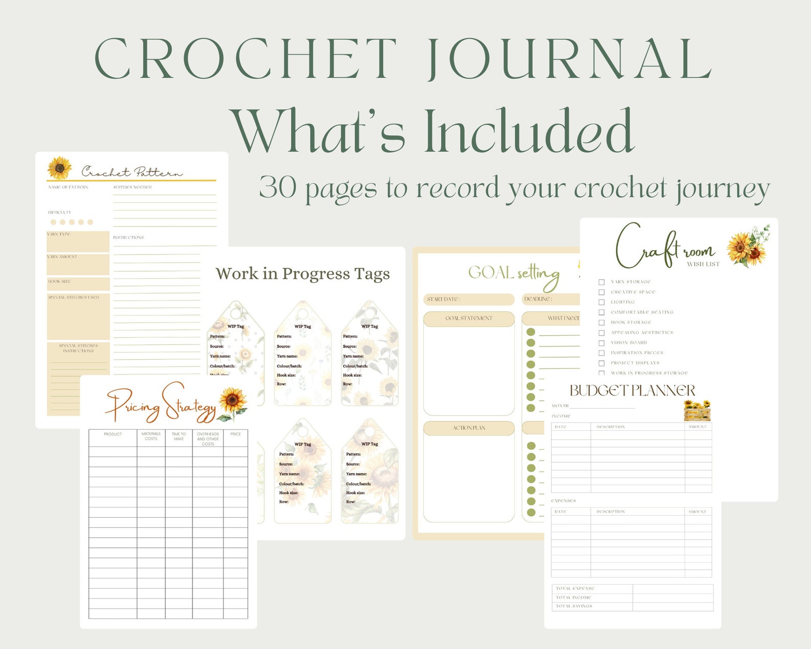 Printable Crochet Project Planner, Crochet Journal, Crochet Planner ...