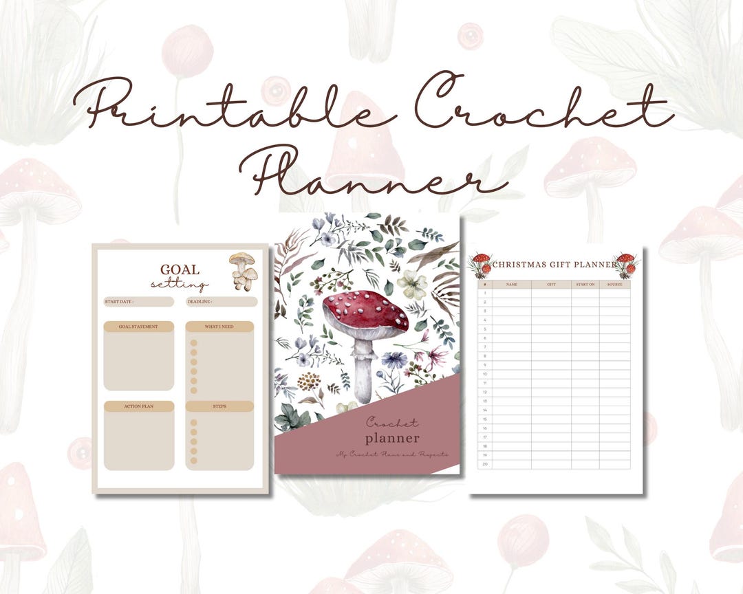 Printable Crochet Project Planner, Crochet Journal, Pattern Notes, Gift ...