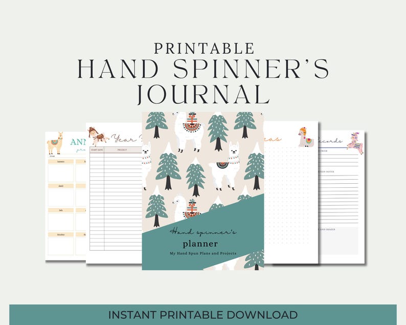 Printable Hand Spinner's Planner, Alpaca Theme (PDF Download) - Etsy