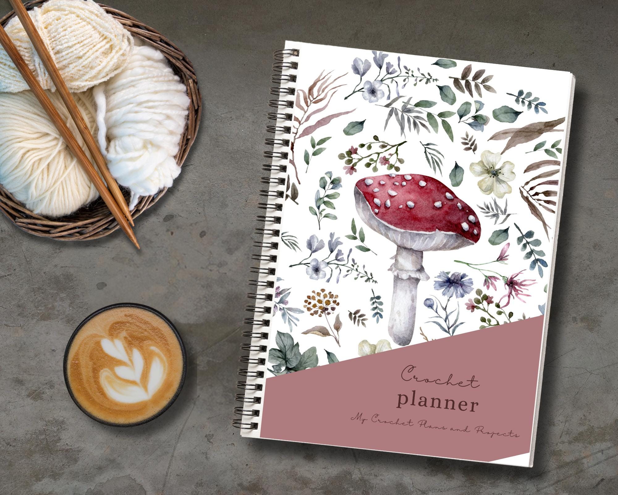 Printable Crochet Project Planner, Mushroom Theme (PDF File) - Etsy