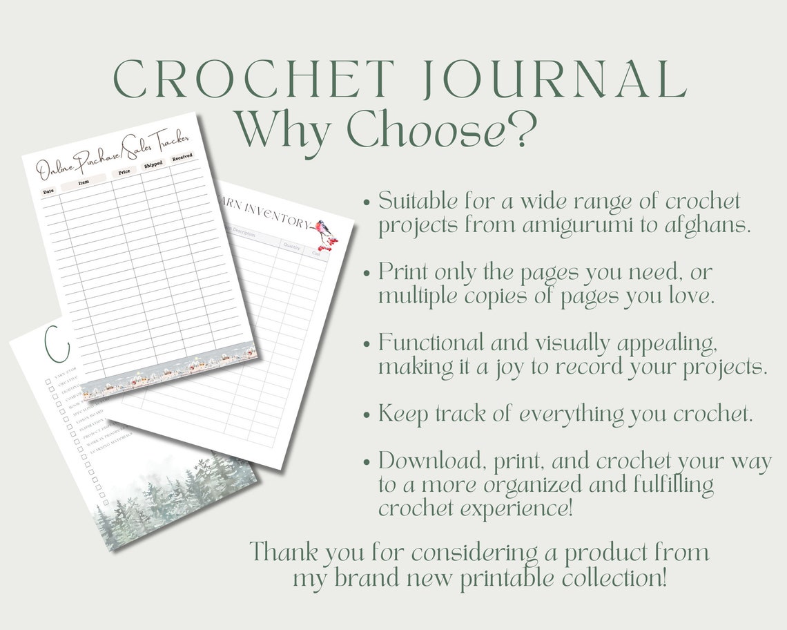 Printable Crochet Project Planner Crochet Journal Crochet Planner ...