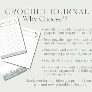 Printable Crochet Project Planner Crochet Journal Crochet Planner ...