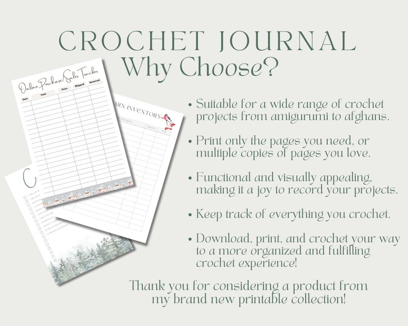 Printable Crochet Project Planner Crochet Journal Crochet Planner ...