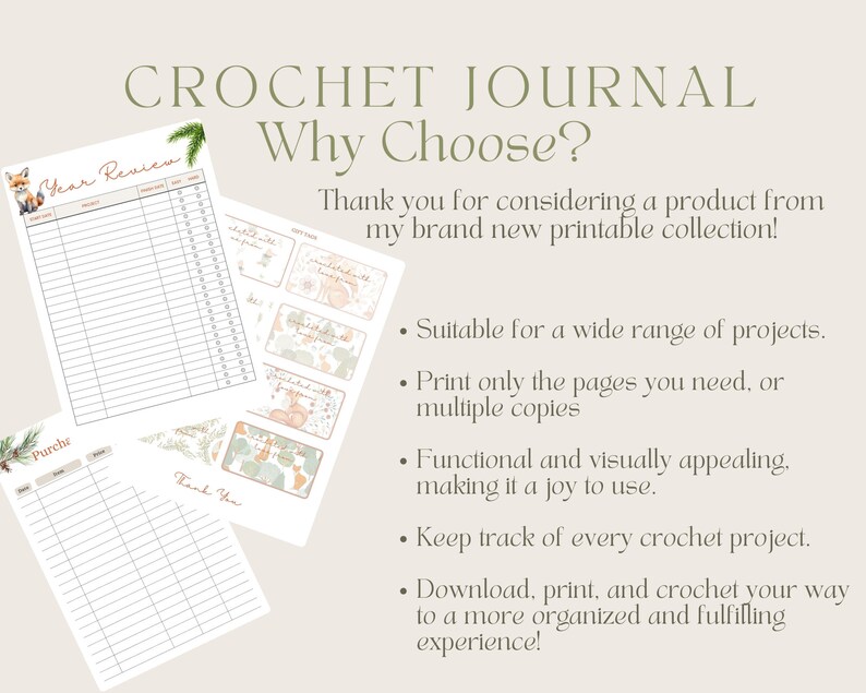 Printable Crochet Project Planner, Crochet Journal, Planner, Crochet ...