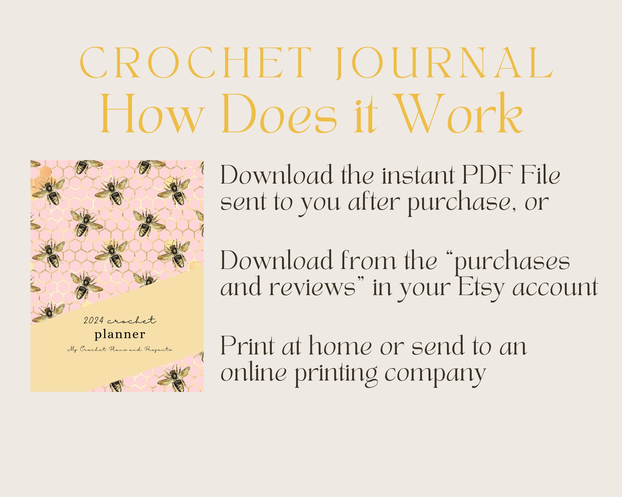 2024 Printable Crochet Project Planner, Crochet Journal, Crochet ...