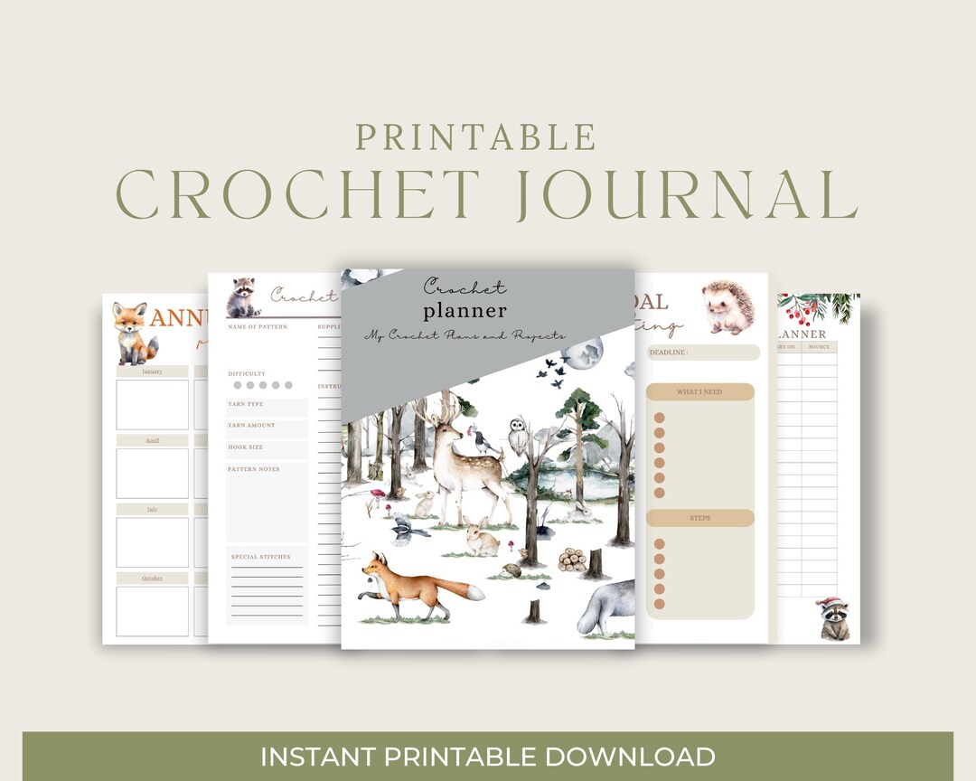 Printable Crochet Planner, Downloadable Crochet Project Records ...
