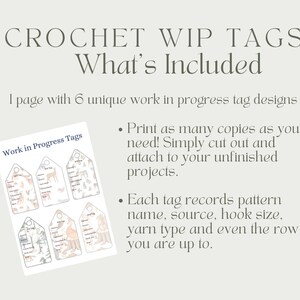 Printable Crochet Work in Progress Tags, Crochet Work in Progress Tags ...