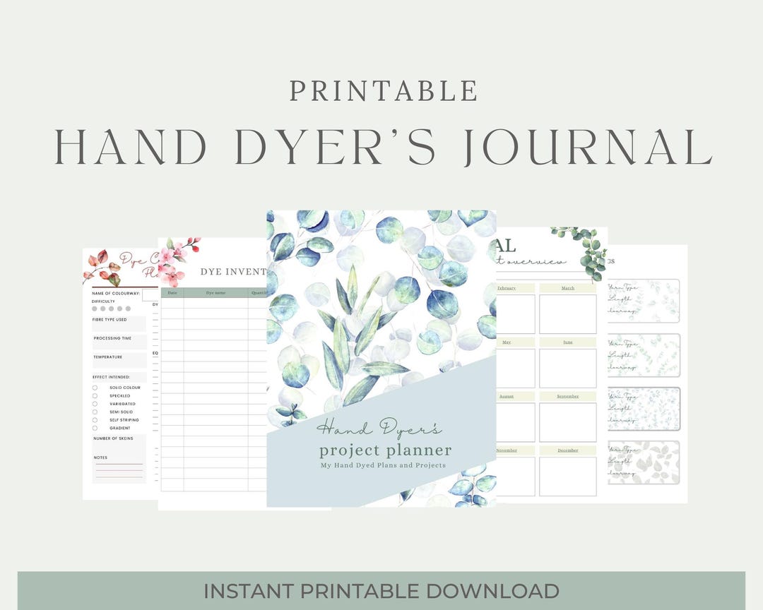 Printable Hand Dyer's Journal, Wool Dying Planner (PDF) - Etsy