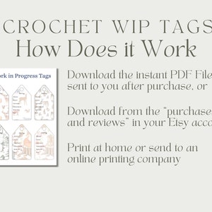 Printable Crochet Work in Progress Tags, Crochet Work in Progress Tags ...