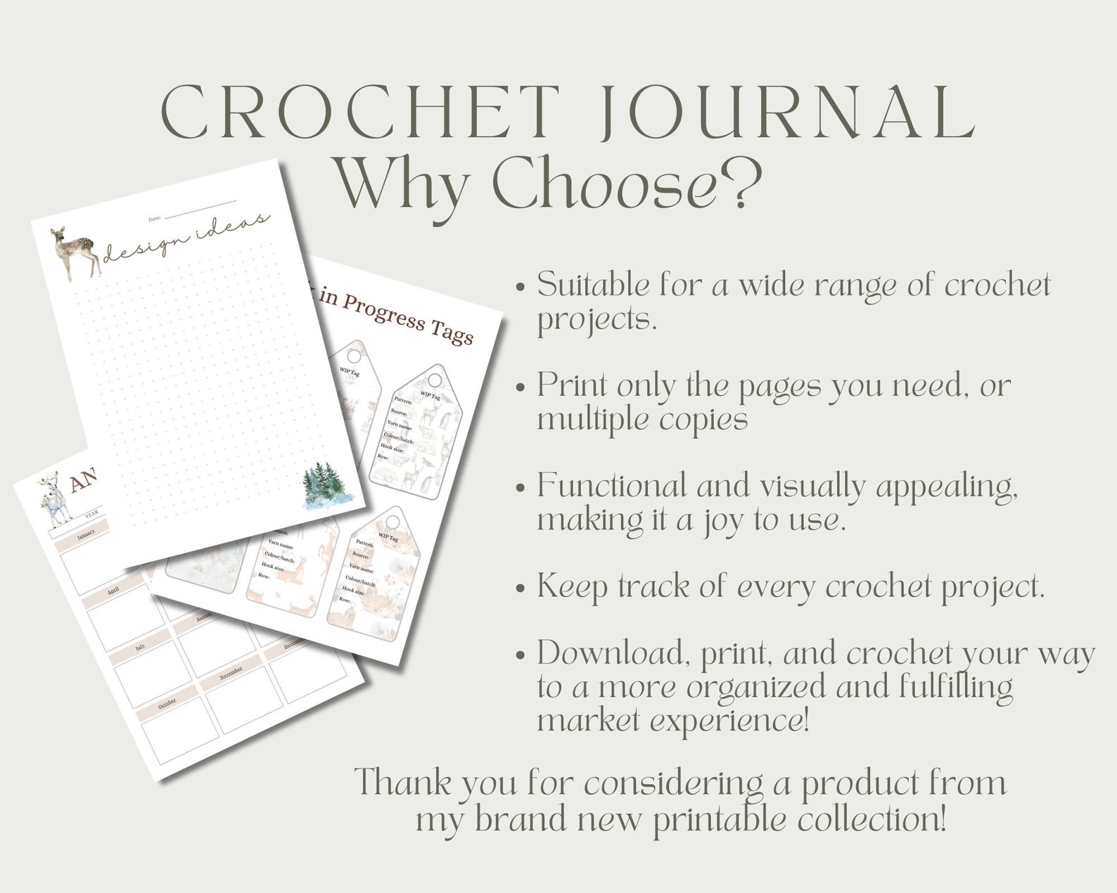 Printable Crochet Pattern Planner Template, Crochet Pattern Template ...