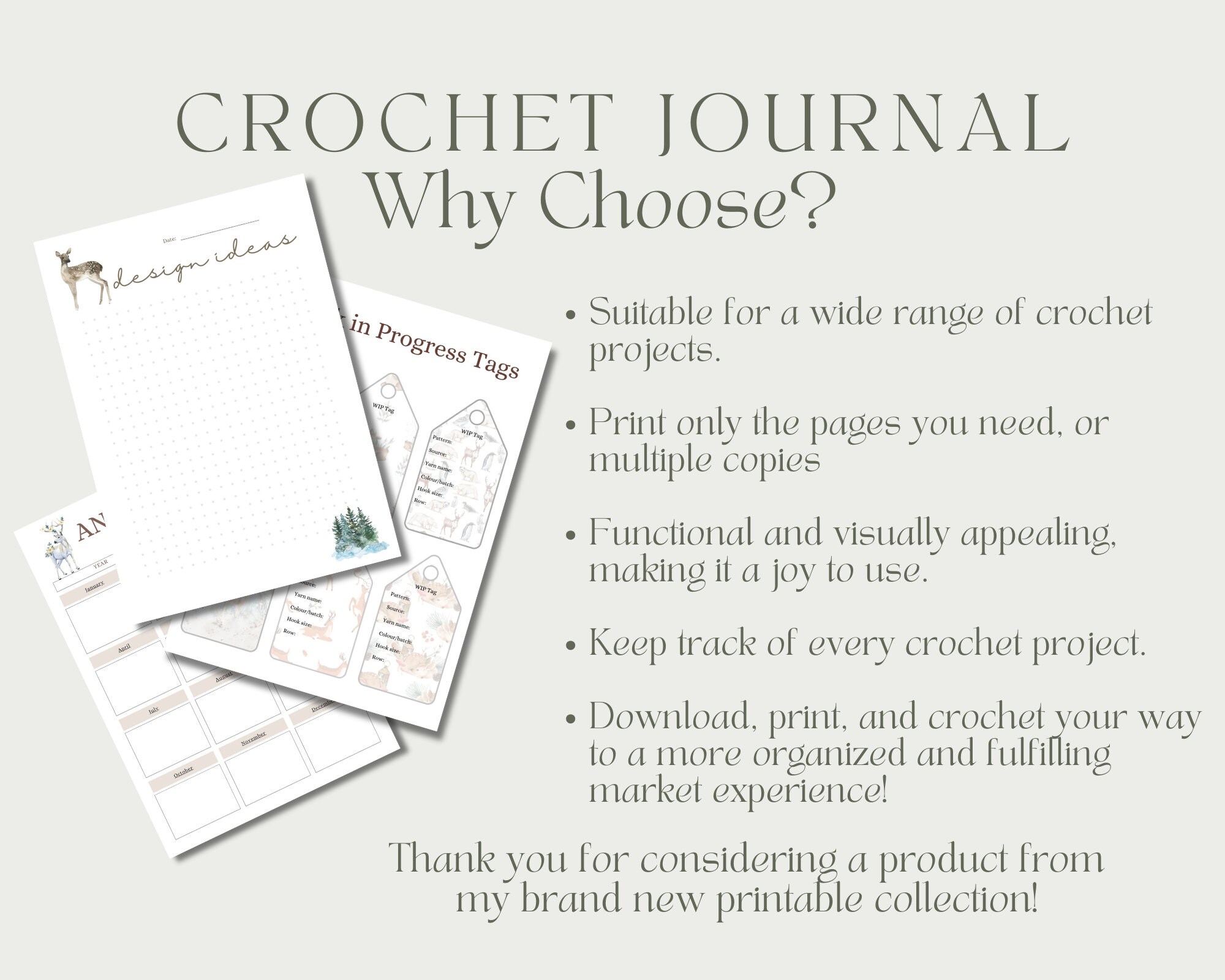 Printable Crochet Pattern Planner Template, Crochet Pattern Template ...