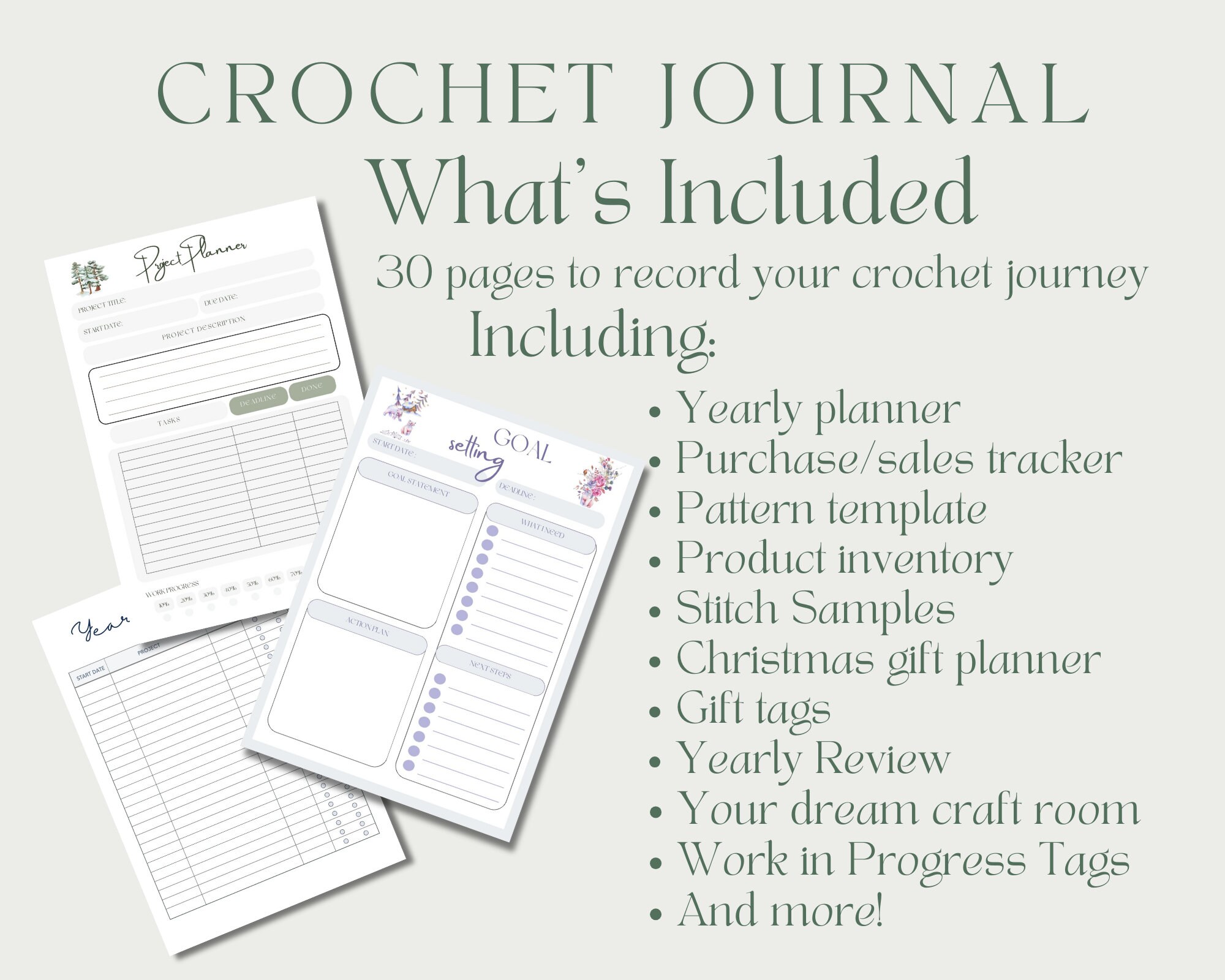 Printable Crochet Project Planner Crochet Journal Crochet Planner ...