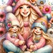 Mother's Day Gnome Bundle Clipart JPG, Digital Download, Card Making ...
