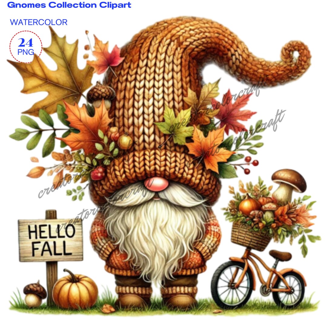 Fall Gnomes Clipart PNG Bundle, Fall Gnome Png, Autumn Gnome Png, Gnome ...