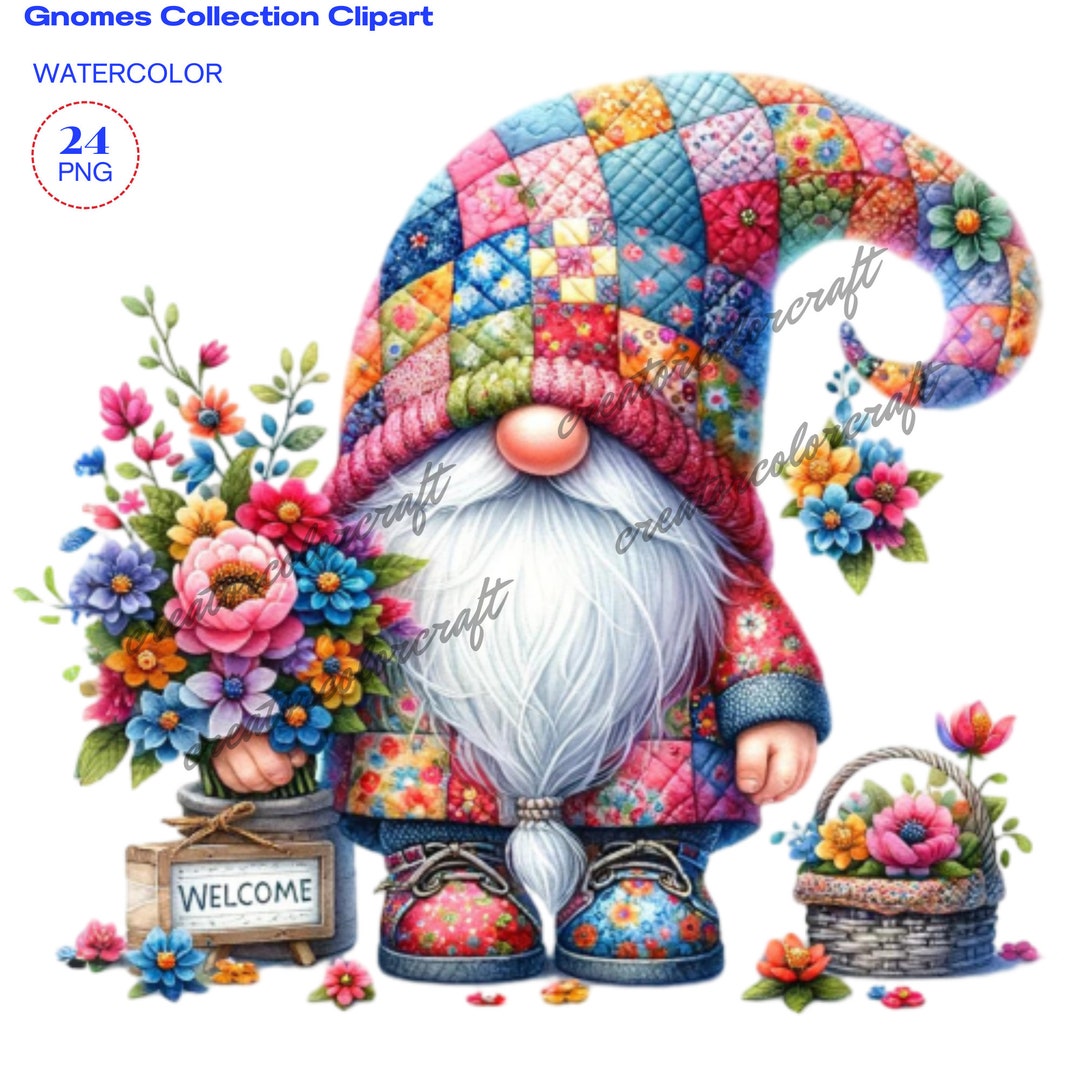Spring Gnomes Clipart Bundle, Flowers Gnomes PNG, Bundle Png, Garden ...