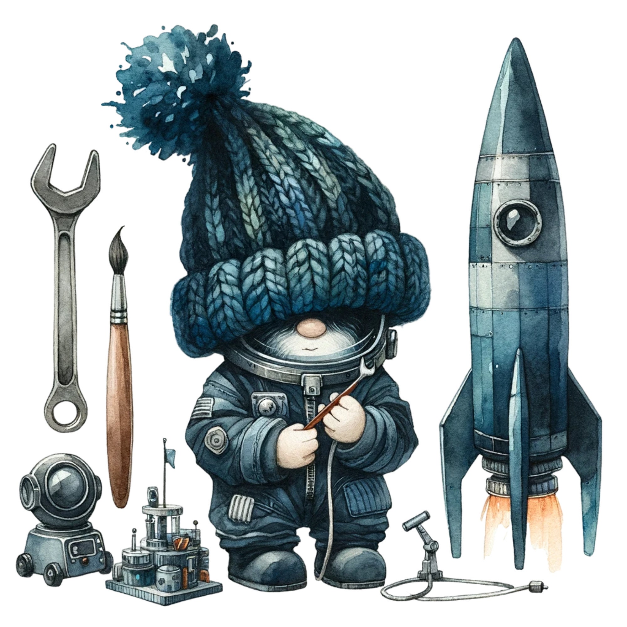 Space Gnome, Space Gnome Png, Rocket Gnome, Cute Gnomes Clipart, Space ...