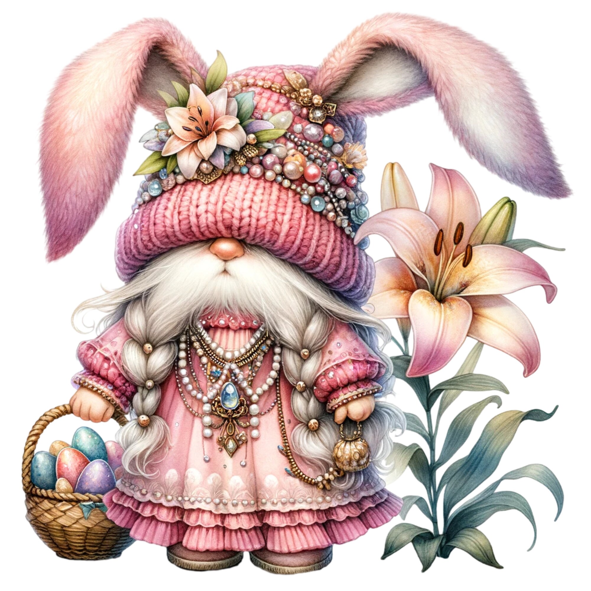 Easter Gnomes Clipart, 12 High Quality Pngs, Nursery Art, Digital ...