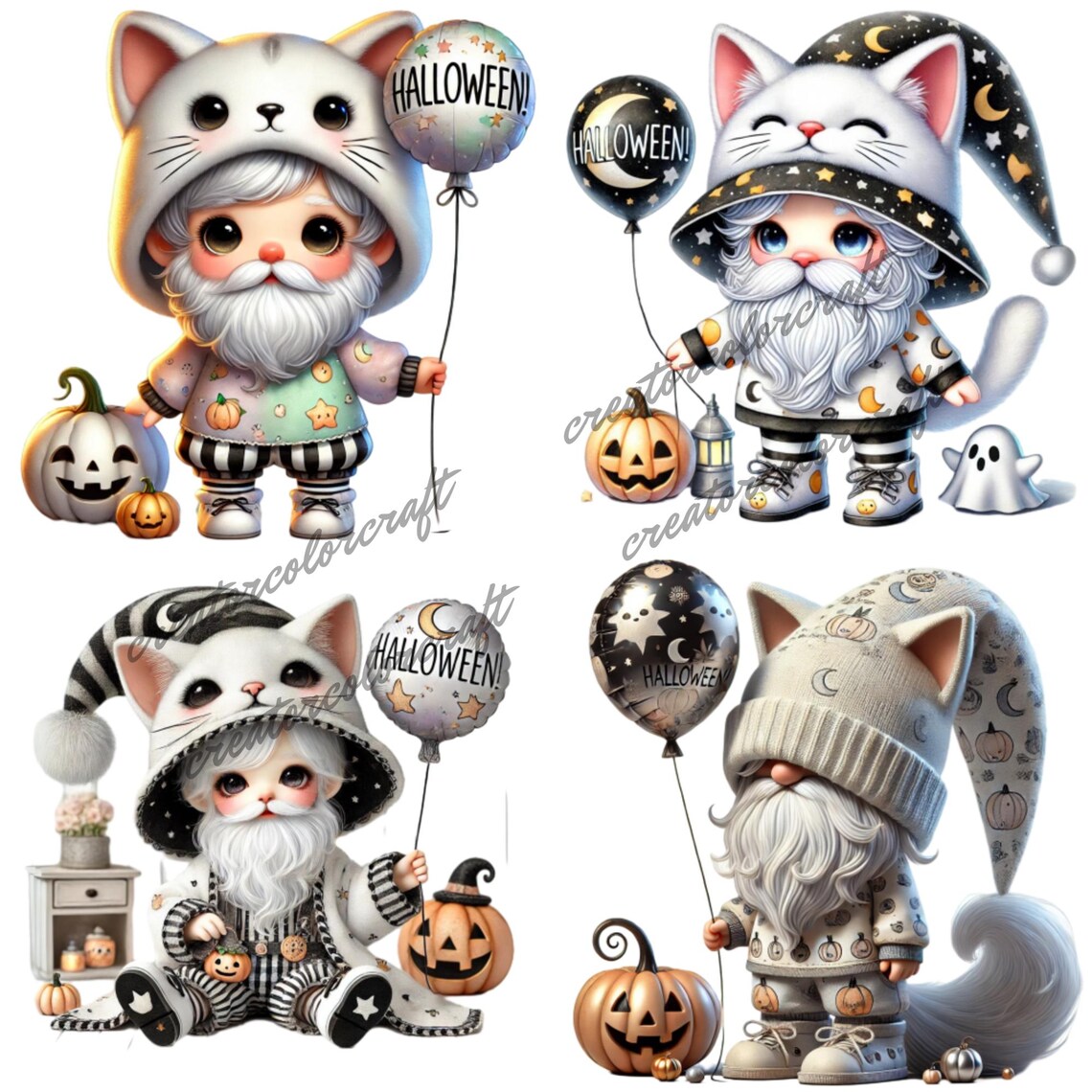 Halloween Gnome Clipart, Nursery Art, Digital Download, Card Making ...