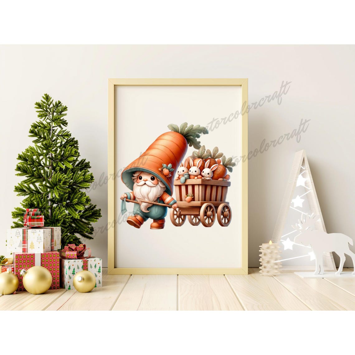 Rabbit Lover Gnome Clipart, Digital Download,animal Farm Gnome,easter ...