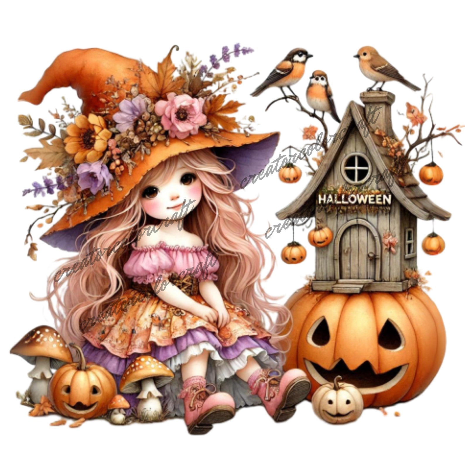 Halloween Gnome Clipart, Nursery Art,digital Download,card Making,cute ...