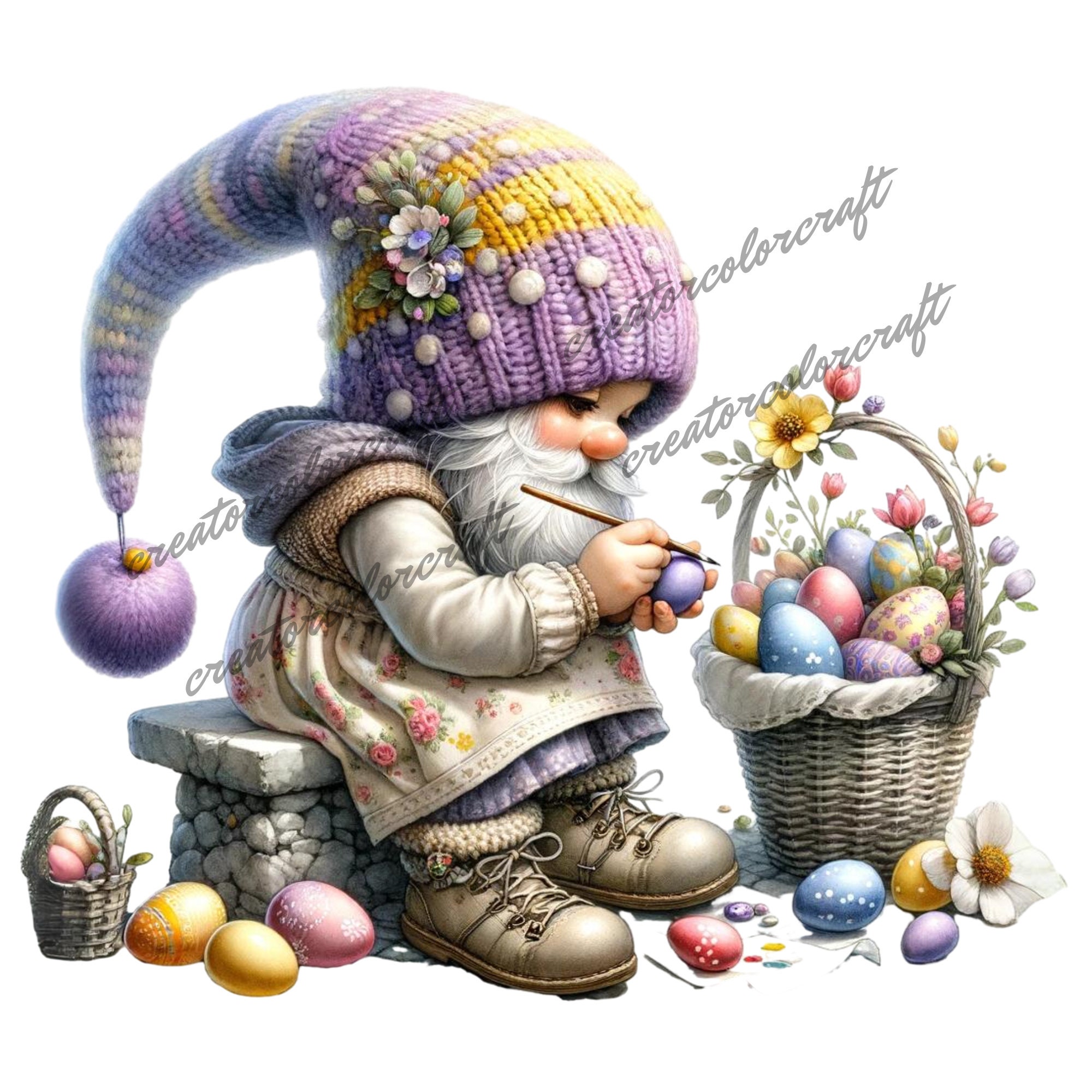 Easter Gnome Clipart, Garden Clipart, Spring Gnome Png Graphics, Gnome ...