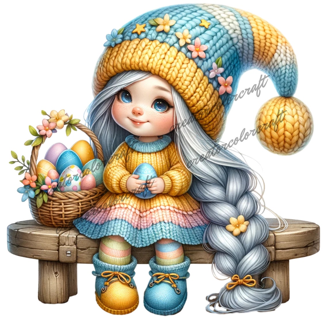 Easter Gnome Clipart, Garden Clipart, Spring Gnome Png Graphics, Gnome ...