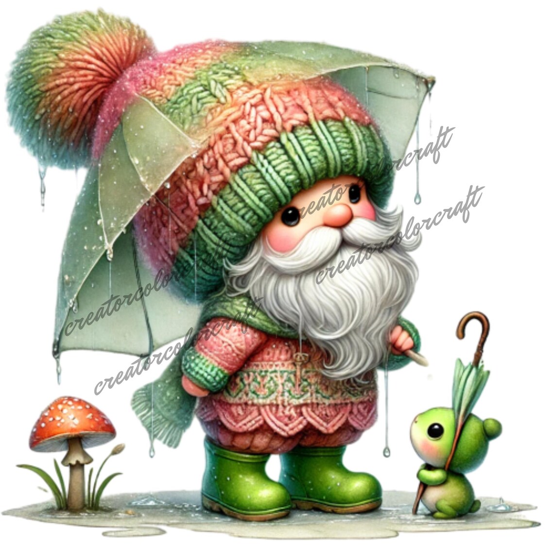 Rainy Day Gnome Clipart, Cute Gnomes Clipart, Autumn Gnomes Clipart ...