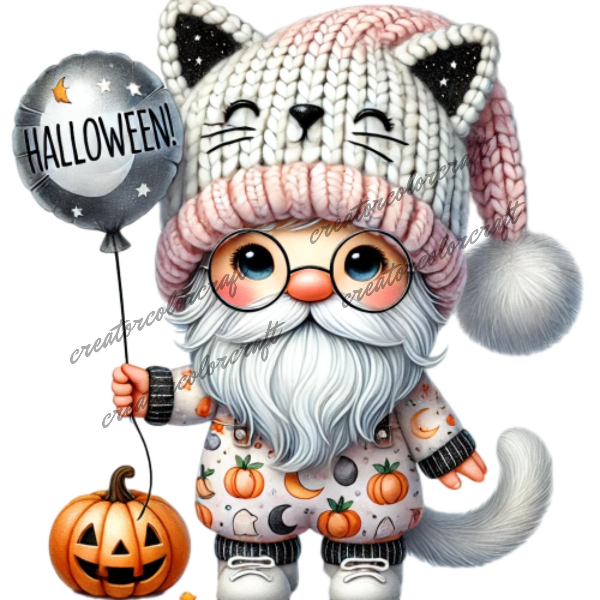 Halloween Gnome Clipart, Nursery Art, Digital Download, Card Making ...