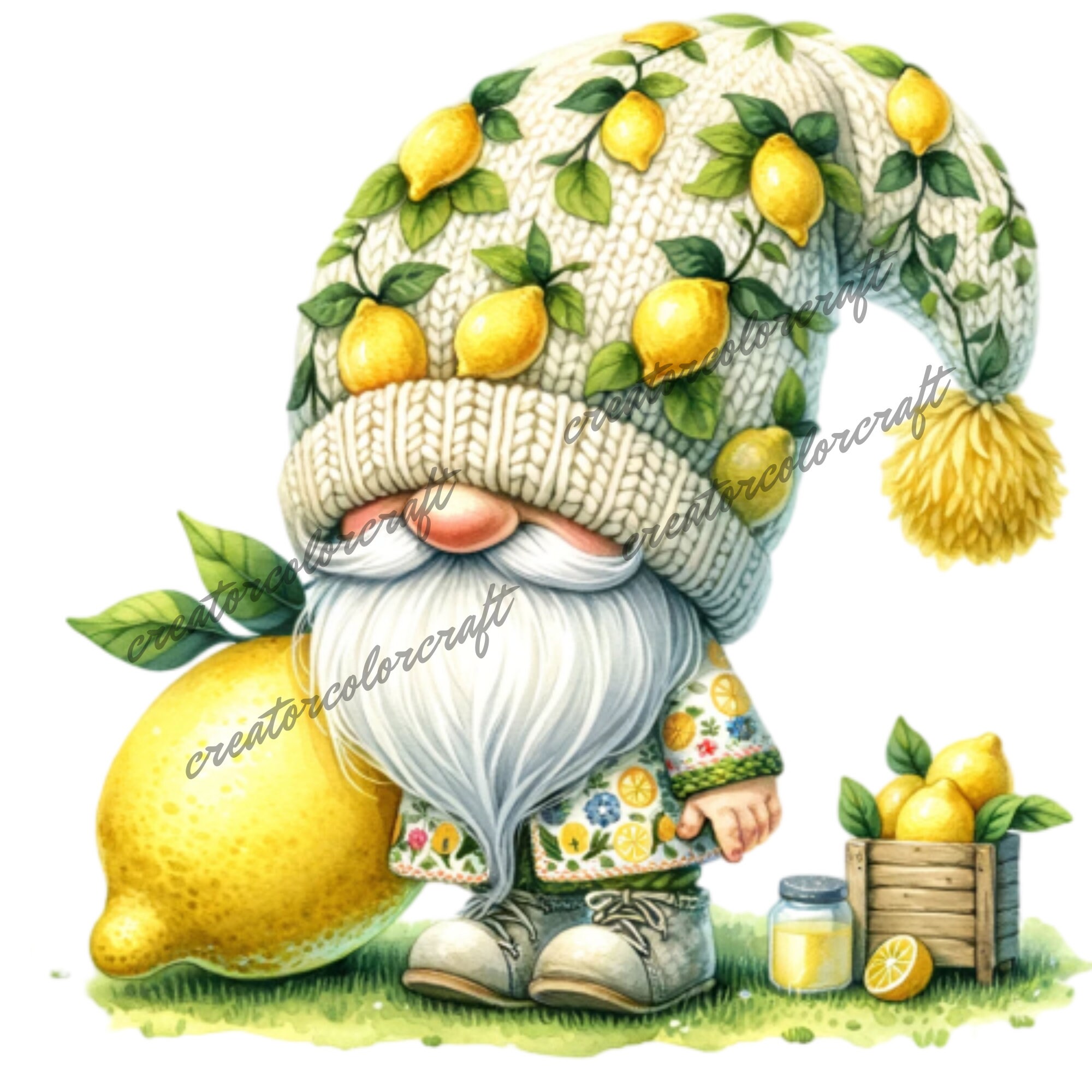Lemon Gnome Clipart, Sublimation Designs, Lemon Gnome Png, Gnome ...