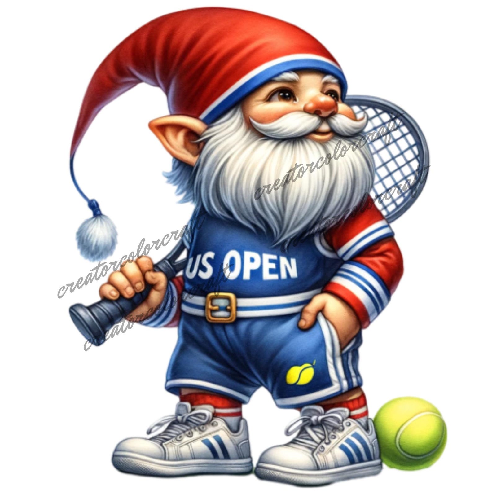 Tennis Gnome Clipart, Cute Gnome, Sports Gnome Clipart,gnomes ...