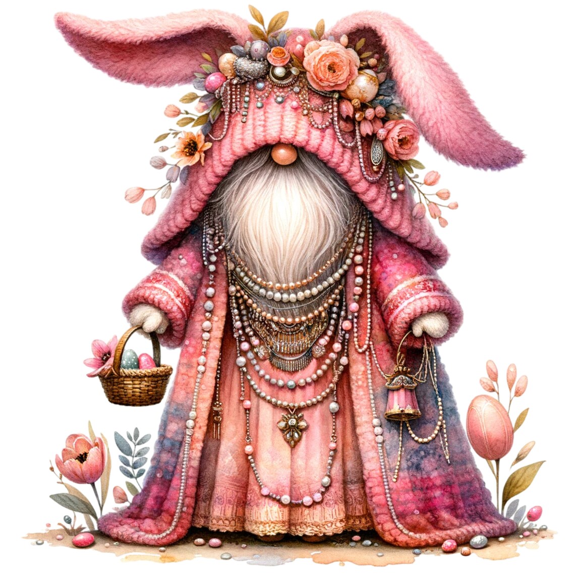 Easter Gnomes Clipart, 12 High Quality Pngs, Nursery Art, Digital ...