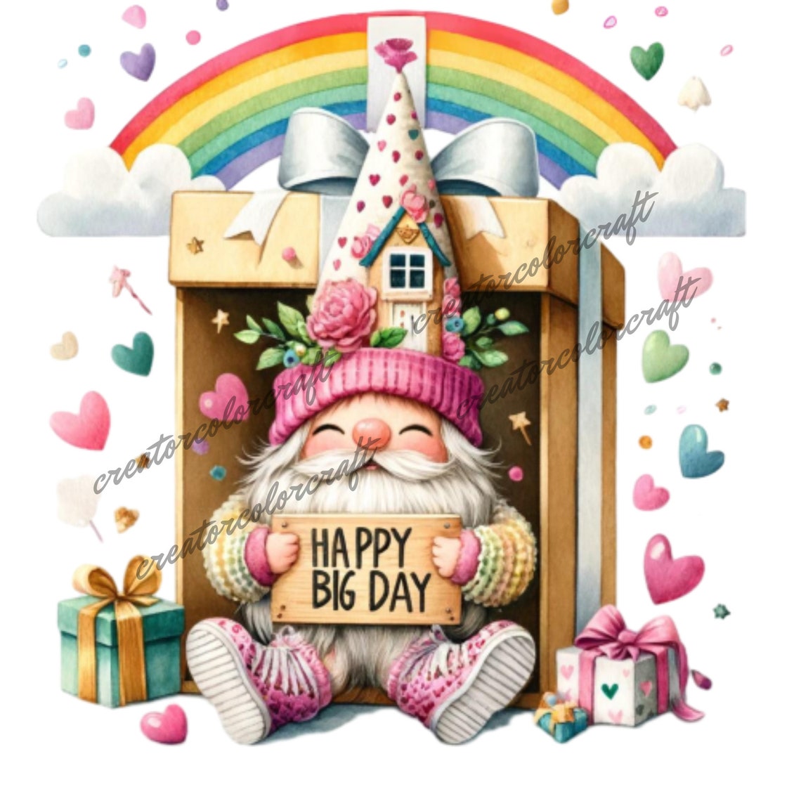 Birthday Gnome Clipart, Happy Birthday Gnome, Junk Journal, Card Making ...